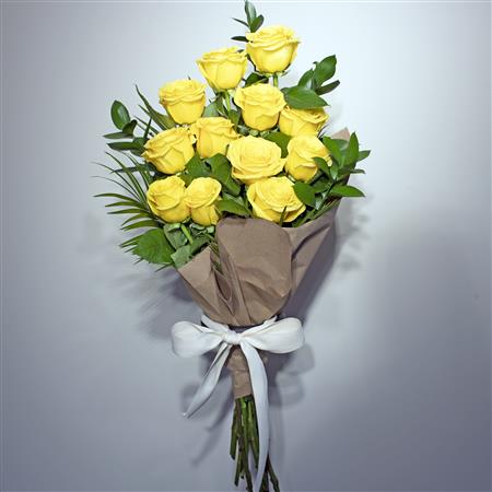 Long Stem Roses Wrapped - Tara Exclusive Select Yellow Tara Florist